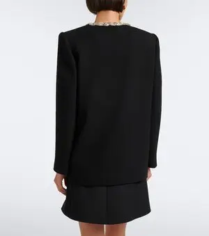 Valentino Garavani Embellished Virgin Wool Crêpe Jacket