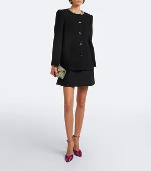 Valentino Garavani Embellished Virgin Wool Crêpe Jacket