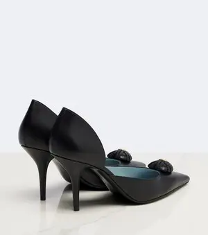 Valentino Garavani Cœur Royal Leather Pointed Toe Pumps
