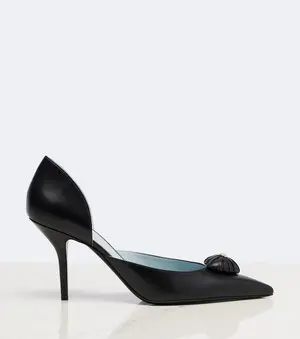 Valentino Garavani Cœur Royal Leather Pointed Toe Pumps