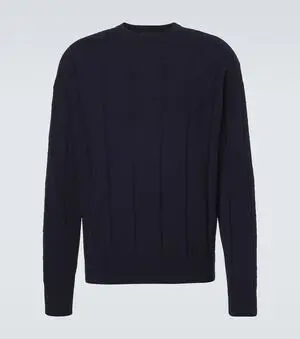 Giorgio Armani Wool-blend Crewneck Sweater - Blue