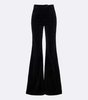 Costarellos Avice Cotton Velvet Flared Pants