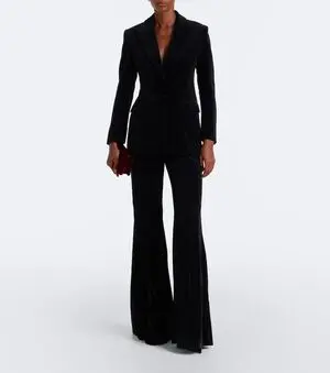 Costarellos Avice Cotton Velvet Flared Pants