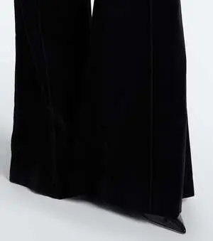 Costarellos Avice Cotton Velvet Flared Pants