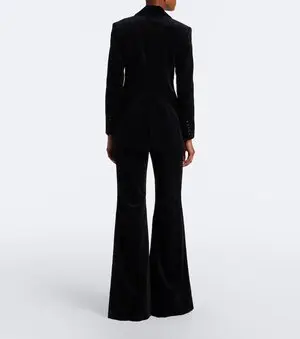 Costarellos Avice Cotton Velvet Flared Pants