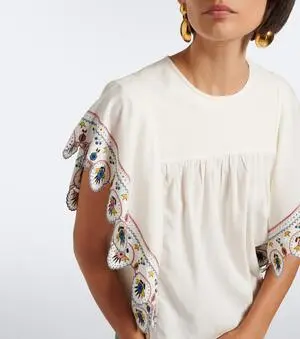 MARANT ETOILE Marlie Embroidered Ruffled Blouse