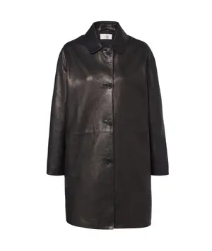 THE ROW Donata Leather Coat - Black