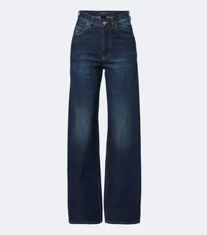 Saint Laurent Faded Wide-leg Jeans - Blue