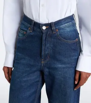 Saint Laurent Faded Wide-leg Jeans