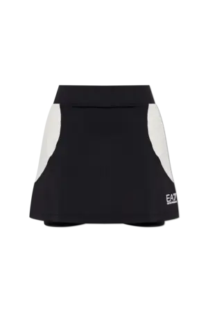 EA7 Logo Print Skirt-shorts - Black