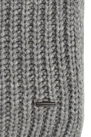 Dsquared2 Wool Scarf With Sewn-in Logo