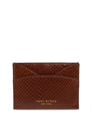 Tory Burch Leather Card Holder - Brown