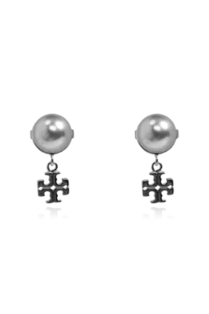 Tory Burch Earrings With Glass Pearl - Silver