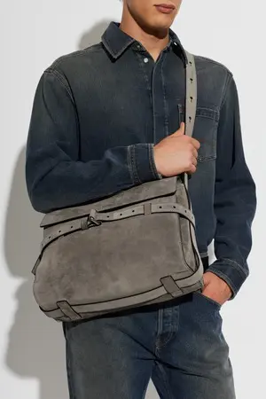 Moschino Tie Me" Suede Shoulder Bag