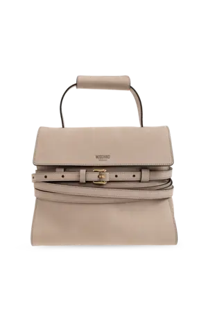 Moschino Tie Me" Suede Top Handle Bag - Beige