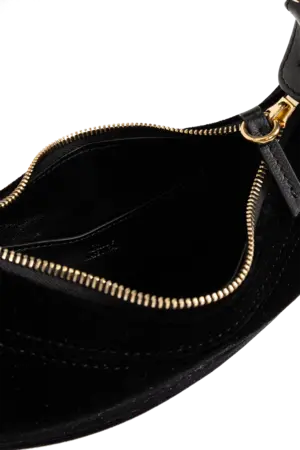 Chloé Velvet Horse Small Bag With Gold Tone Handle - Black