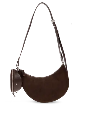 Kate Spade New York Kate Spade "DUO" Suede Crescent Shoulder Bag Brown
