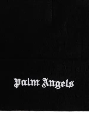 Palm Angels Cotton Beanie With Embroidered Logo