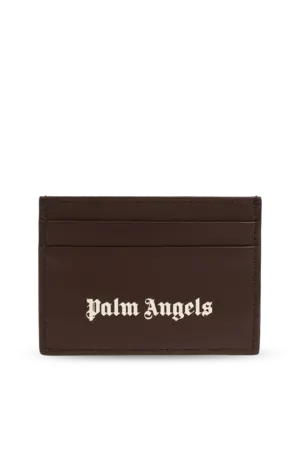 Palm Angels Leather Case With Logo - Brown