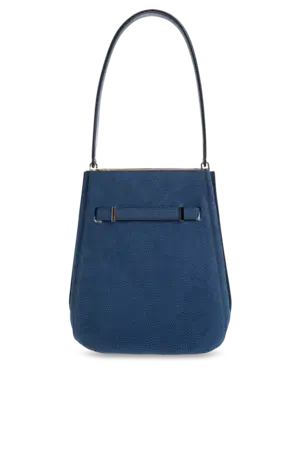 Tory Burch Lee" Leather Shoulder Bag With Turn Lock Clasp - Blue