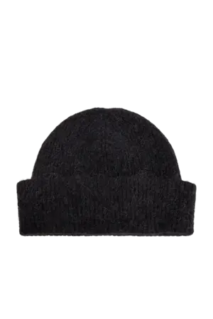 LANEUS Beanie With Turned-up Cuff - Black