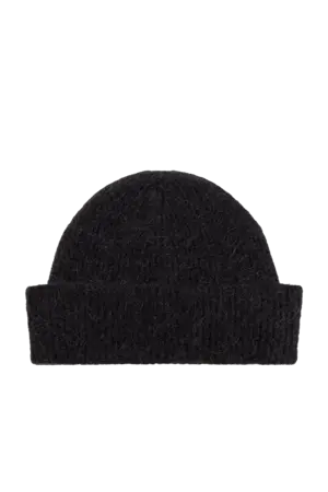 LANEUS Beanie With Turned-up Cuff - Black