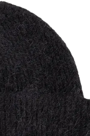 LANEUS Beanie With Turned-up Cuff - Black
