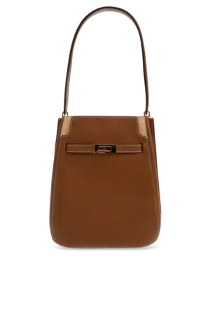 Tory Burch Lee' Leather Satchel With Turn Lock Closure