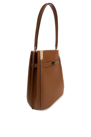 Tory Burch Lee' Leather Satchel With Turn Lock Closure