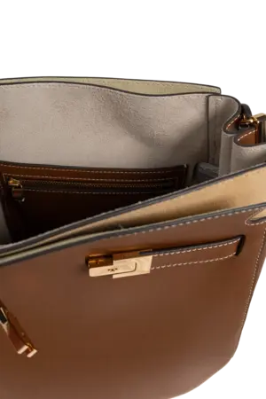 Tory Burch Lee' Leather Satchel With Turn Lock Closure