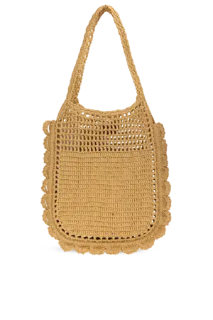 Ulla Johnson Marina Raffia Flat Tote Bag - Beige