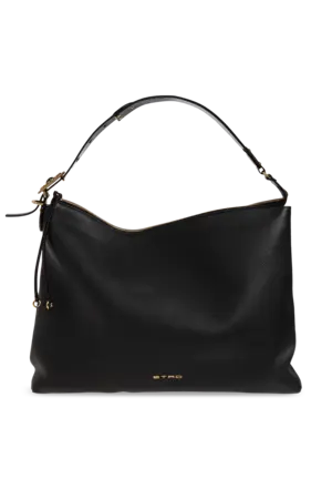 Etro Leather Hobo Bag With Fringes