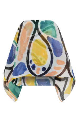 Issey Miyake PLEATS PLEASE ISSEY MIYAKE Asymmetrical Geometric Print Pleated Top Multicolour
