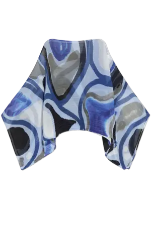 Issey Miyake Printed Pleated Top - Blue