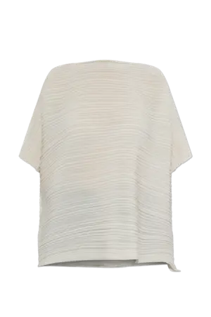Issey Miyake Pleats Please Issey Miyake Pleated Top Cream