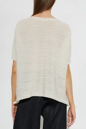 Issey Miyake Pleated Top - Cream