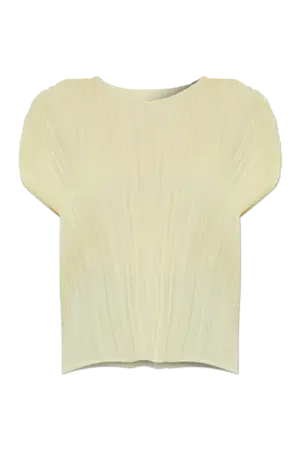 Issey Miyake Pleated Top - Yellow