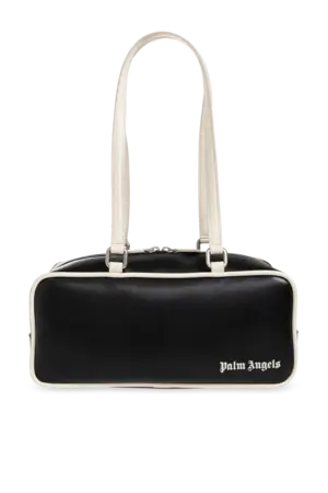 Palm Angels Leather Bowling Bag With Logo Detail