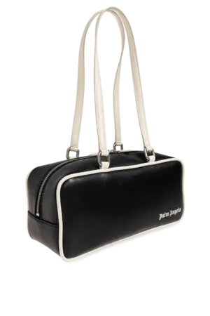 Palm Angels Leather Bowling Bag With Logo Detail