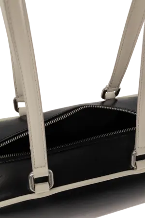 Palm Angels Leather Bowling Bag With Logo Detail