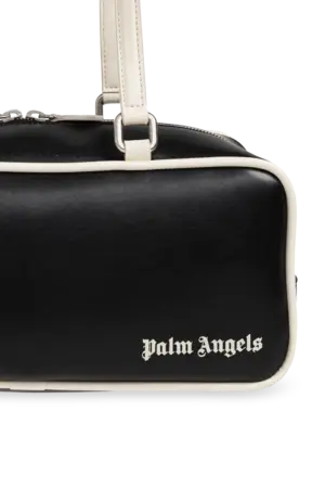Palm Angels Leather Bowling Bag With Logo Detail