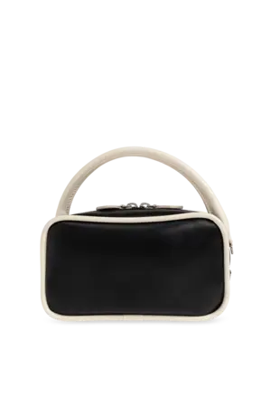 Palm Angels Leather Top Handle Bag With Logo Detail