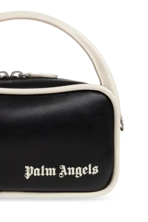 Palm Angels Leather Top Handle Bag With Logo Detail