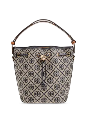 Tory Burch T Monogram' Bucket Bag - Beige