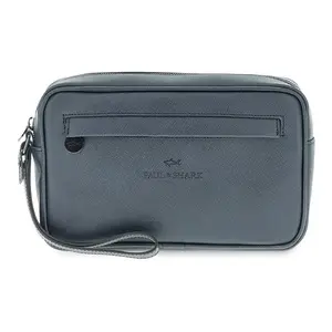 Paul & Shark Clutch In Saffiano Leather - Dama Blue