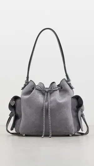 Acne Studios Multipocket Suede Bucket Bag - Cold Grey