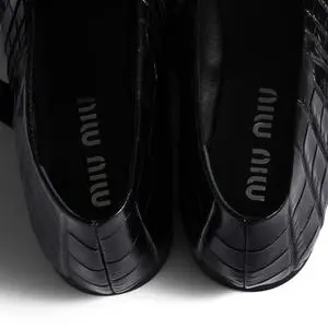 Miu Miu Croco-print Leather Ballerinas