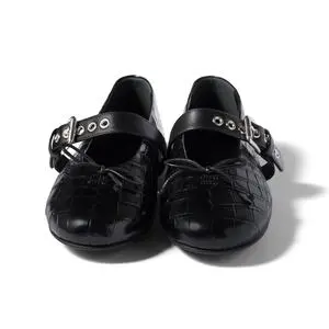 Miu Miu Croco-print Leather Ballerinas
