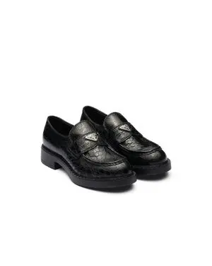 Prada Chocolate Crocodile Leather Loafers - Black