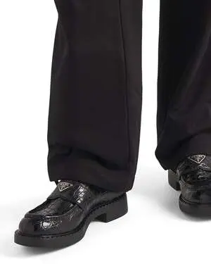 Prada Chocolate Crocodile Leather Loafers - Black